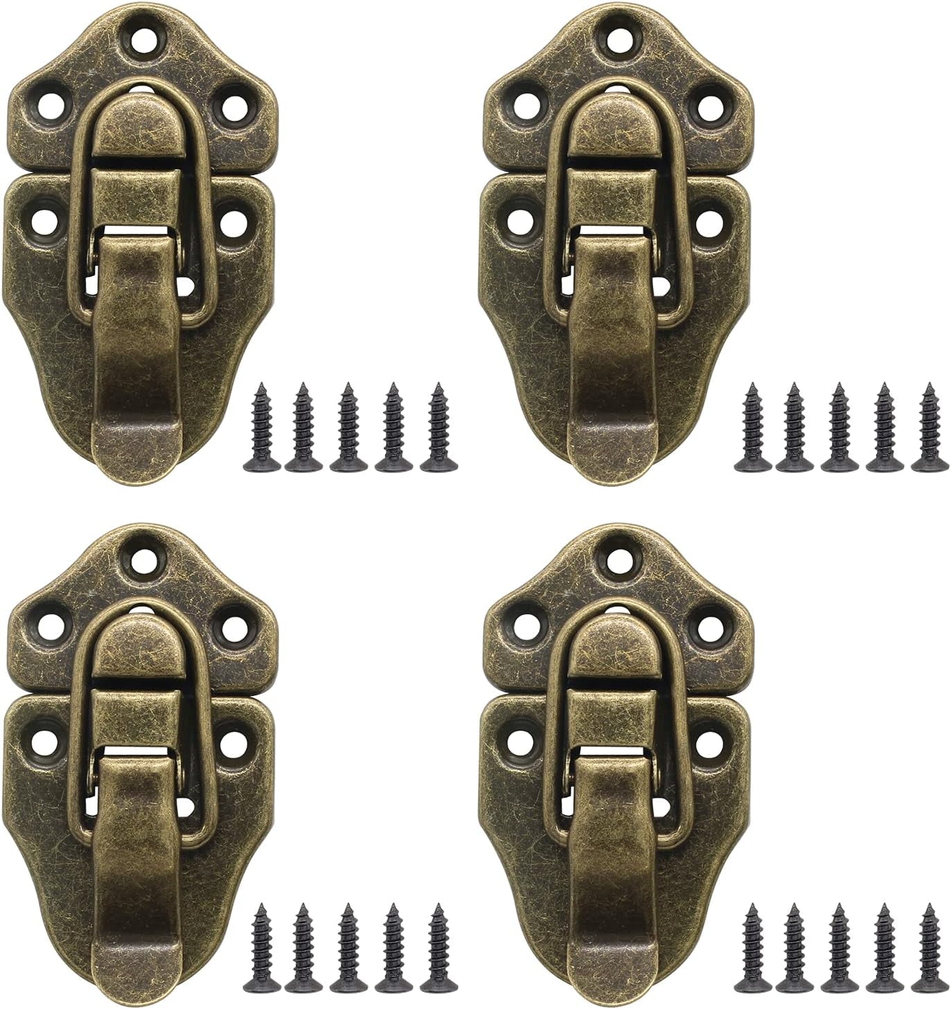 4 Pack Chest Latches Hardware Antique Bronze Hasp Latch Vintage Luggage ...