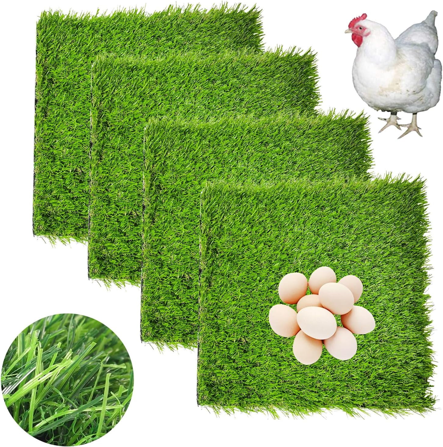 4 Pack Chicken Nesting Pads-12×12in,Washable Thicken Grass Nesting Box ...
