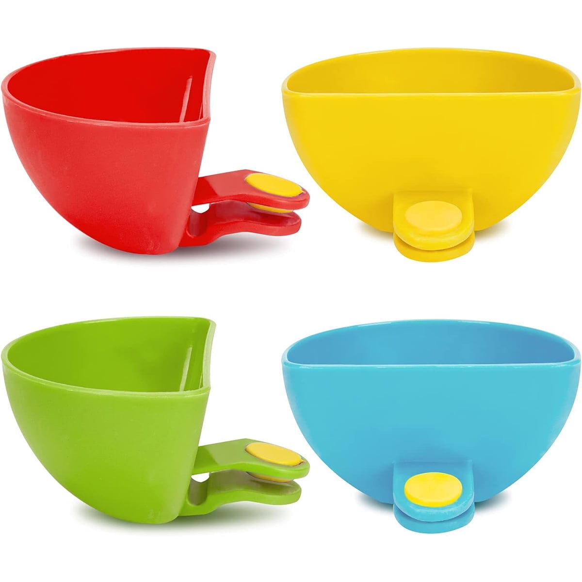 4 Pack Chip and Dip Serving Set – Colourful Clip-On Dip Bowls for ...