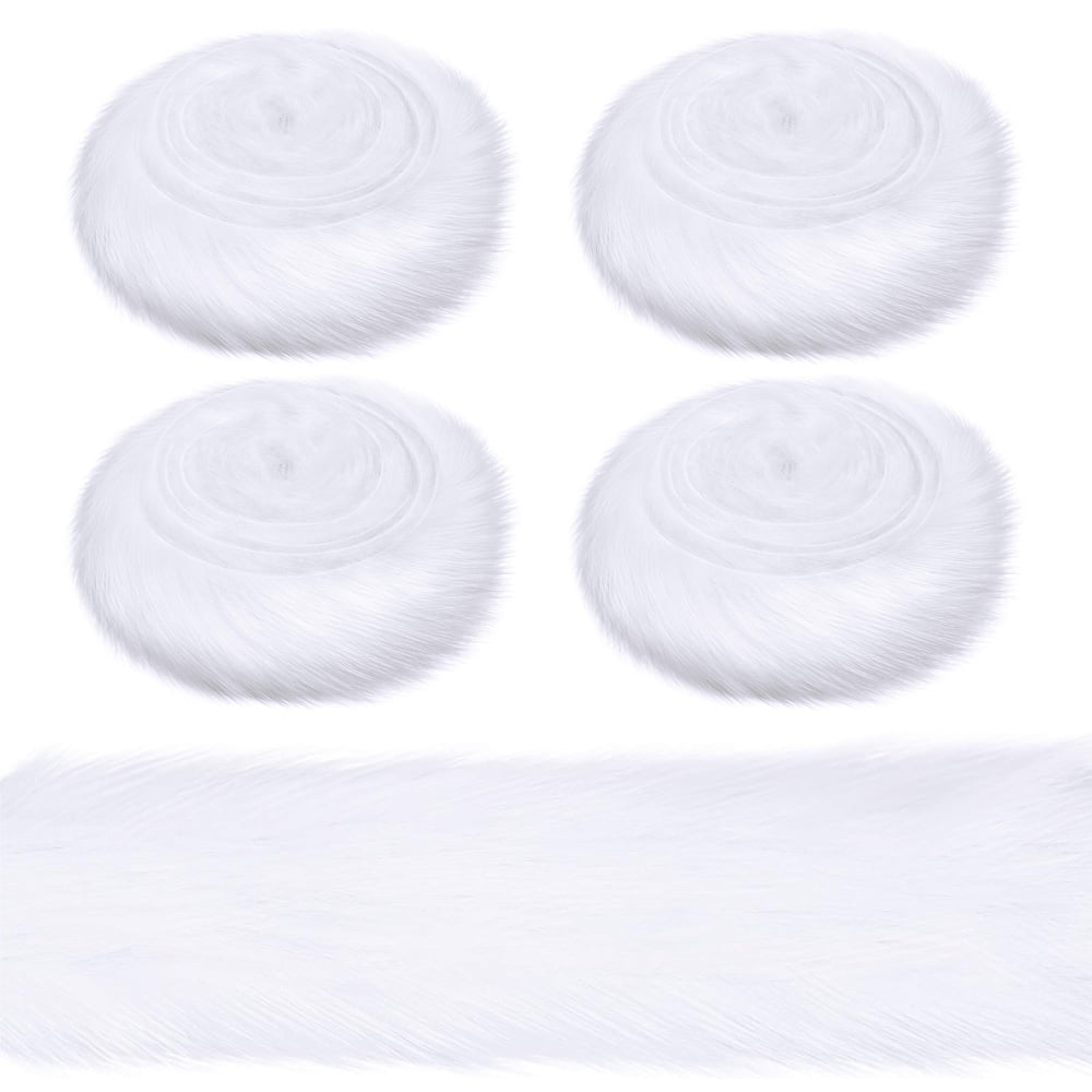 4 Pack Christmas Faux Fur Ribbon Trim Winter Xmas Tree Winding Garland ...