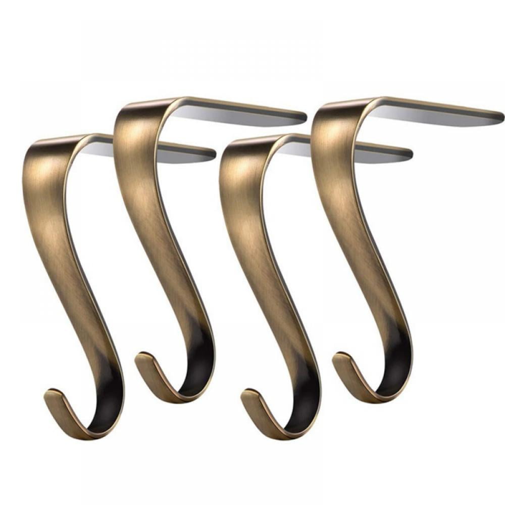 4 Pack Christmas Stocking Holder Metal Mantel Stockings Hangers ...