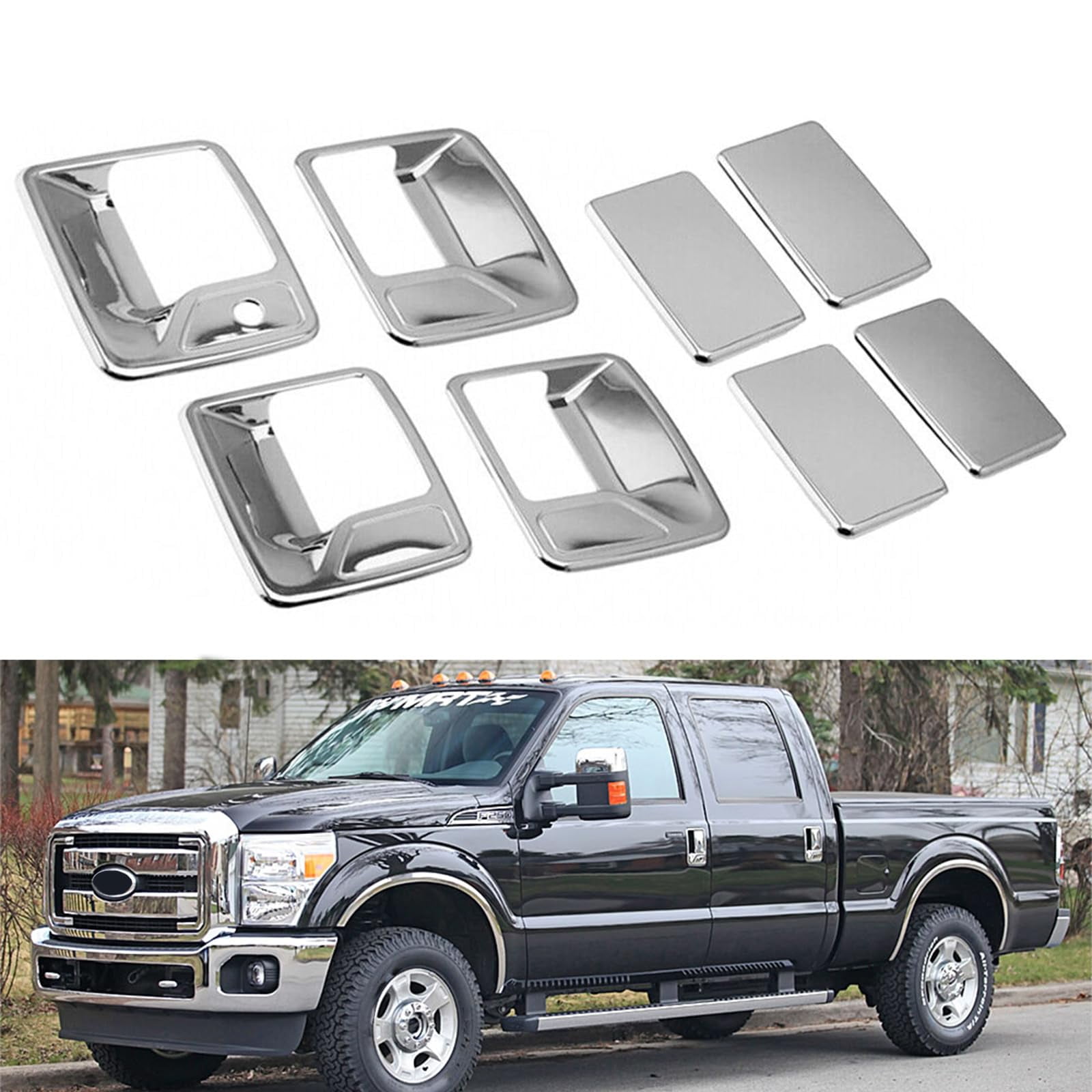4 Pack Chrome Door MMF7 Handle Caps Cover Trim Replace for 2008-2016 ...