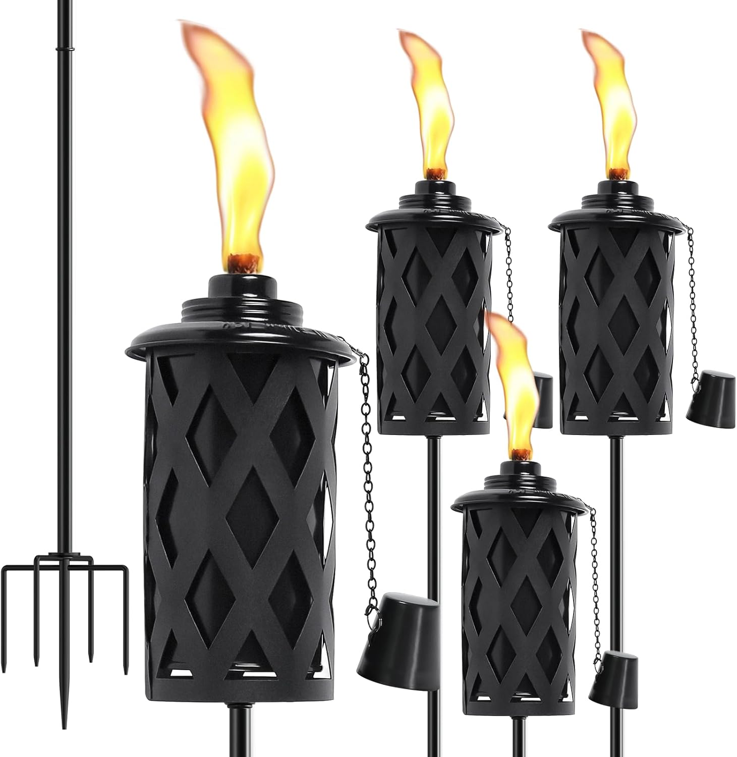 4 Pack Citronella Torches for Outside, 16 Oz Outdoor Garden Torches ...
