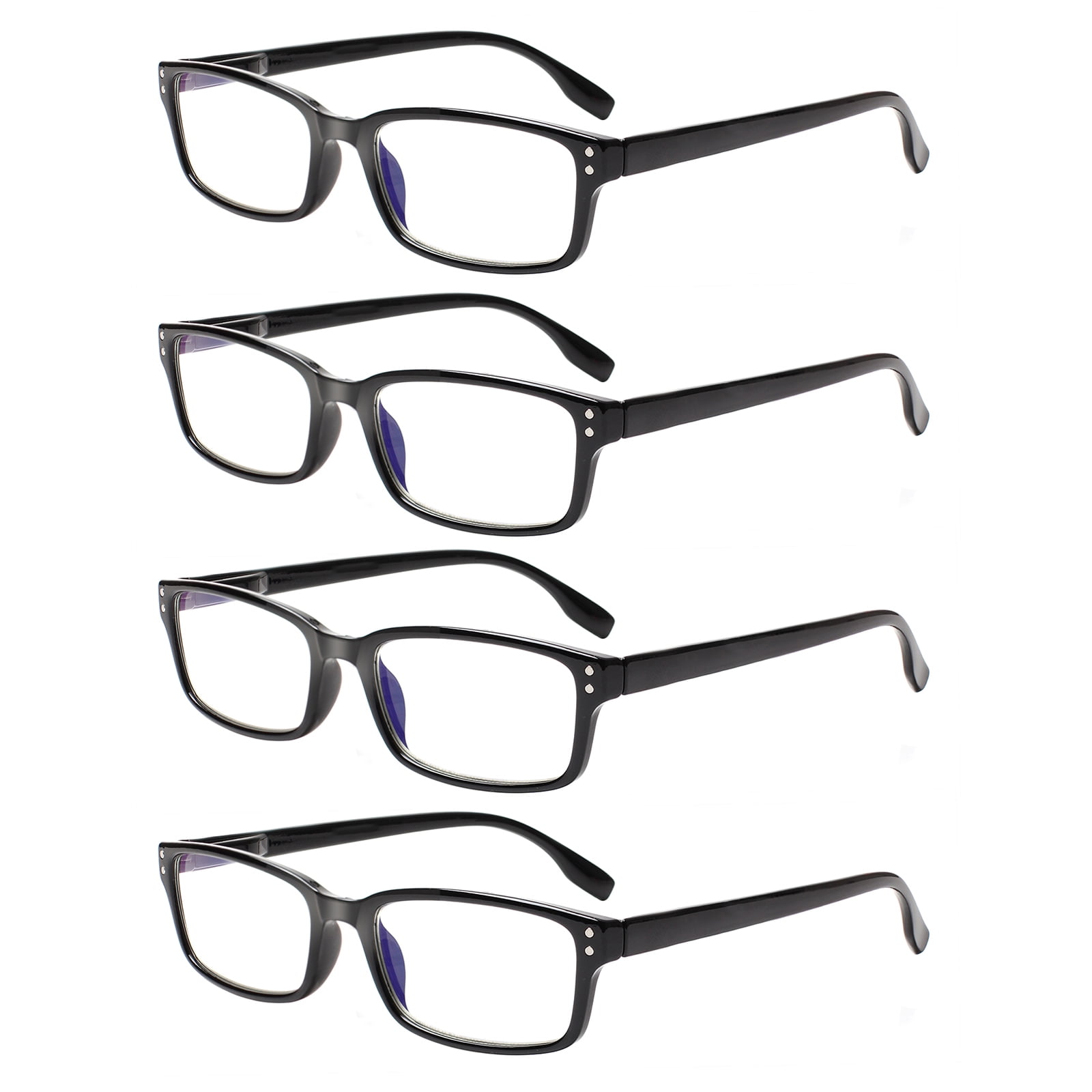 JOSCHOO 4 Pack Classic Premium Reading Glasses Spring Hinge HD Reader ...