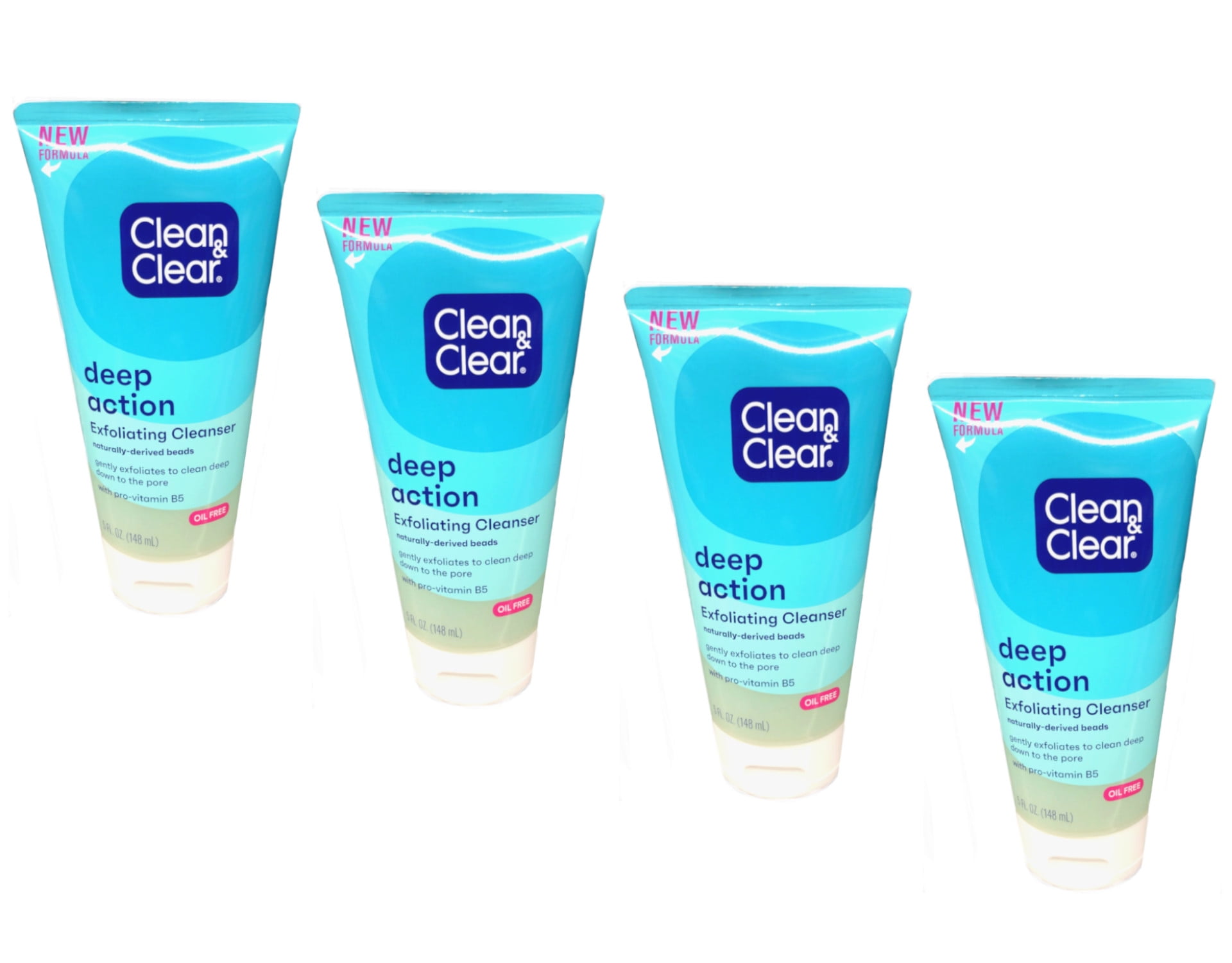 4 Pack - Clean & Clear Deep Action Exfoliating Cleanser, 5 Oz ...