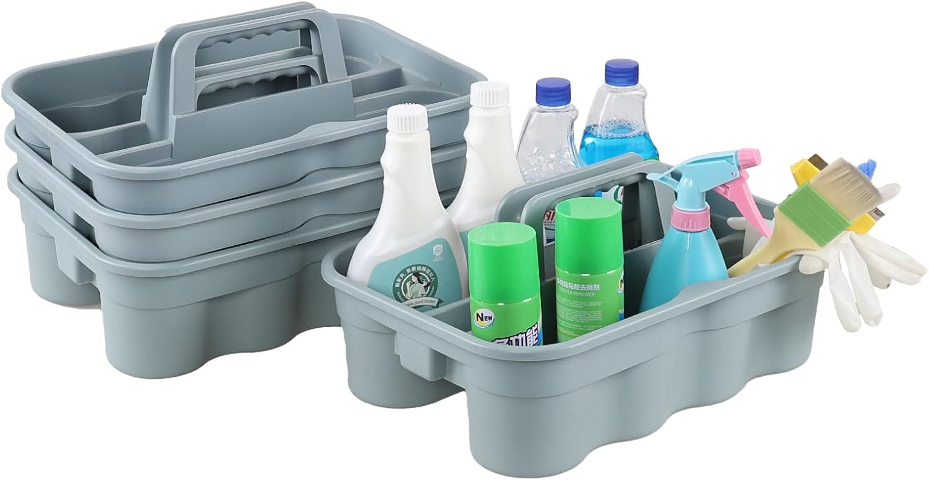 4 Pack Cleaning Tool Carry Caddy, Plastic Storage Caddy with Handle ...