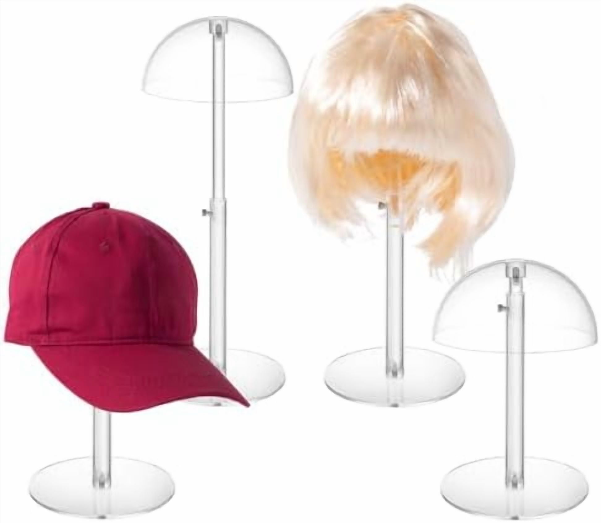 4 Pack Clear Acrylic Hat Display Stand Height Adjustable, Countertop ...