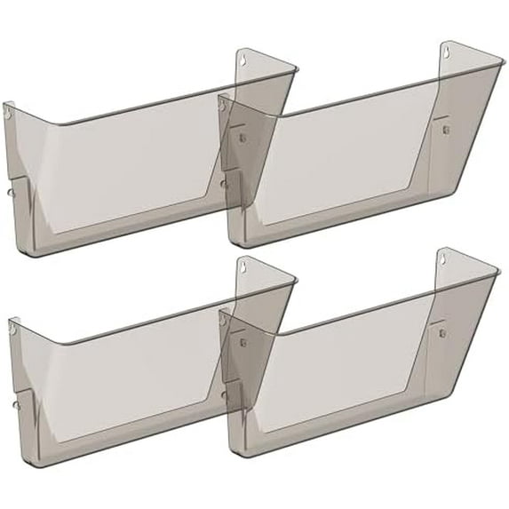 4 Pack Clear Acrylic Single Pocket, Plastic Hanging Wall Mount File ...