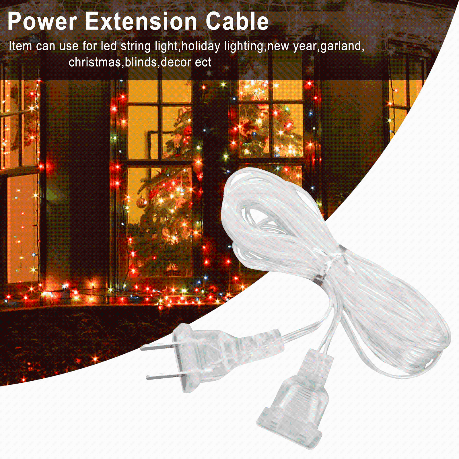 Sufanic 4 Pack Clear Extension Cord, 16Ft Power Cable, 2 Prong Copper ...