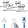 4 Pack Clear PVC Suction Hooks Multi Purpose Heavy Duty Sticky Wall ...
