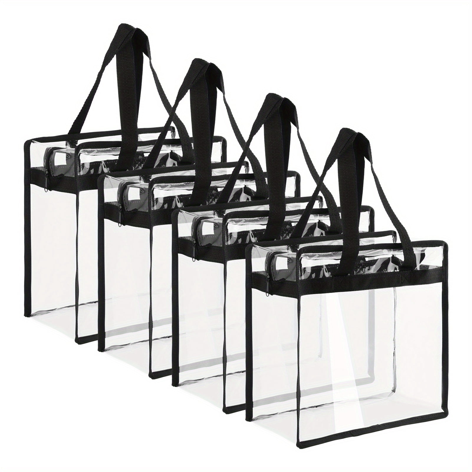 4-Pack Clear PVC Waterproof Zipper Storage Bags, Multi-Purpose Travel ...