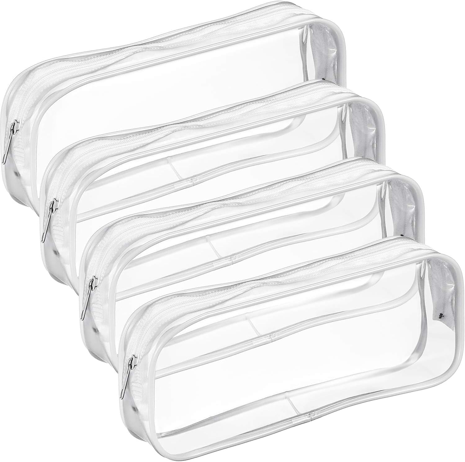 4 Pack Clear Pencil Bag, Clear Exam Pencil Case, Waterproof Plastic ...