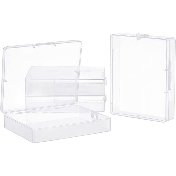 4 Pack Clear Plastic Beads Storage Containers Boxes with Lids Small ...