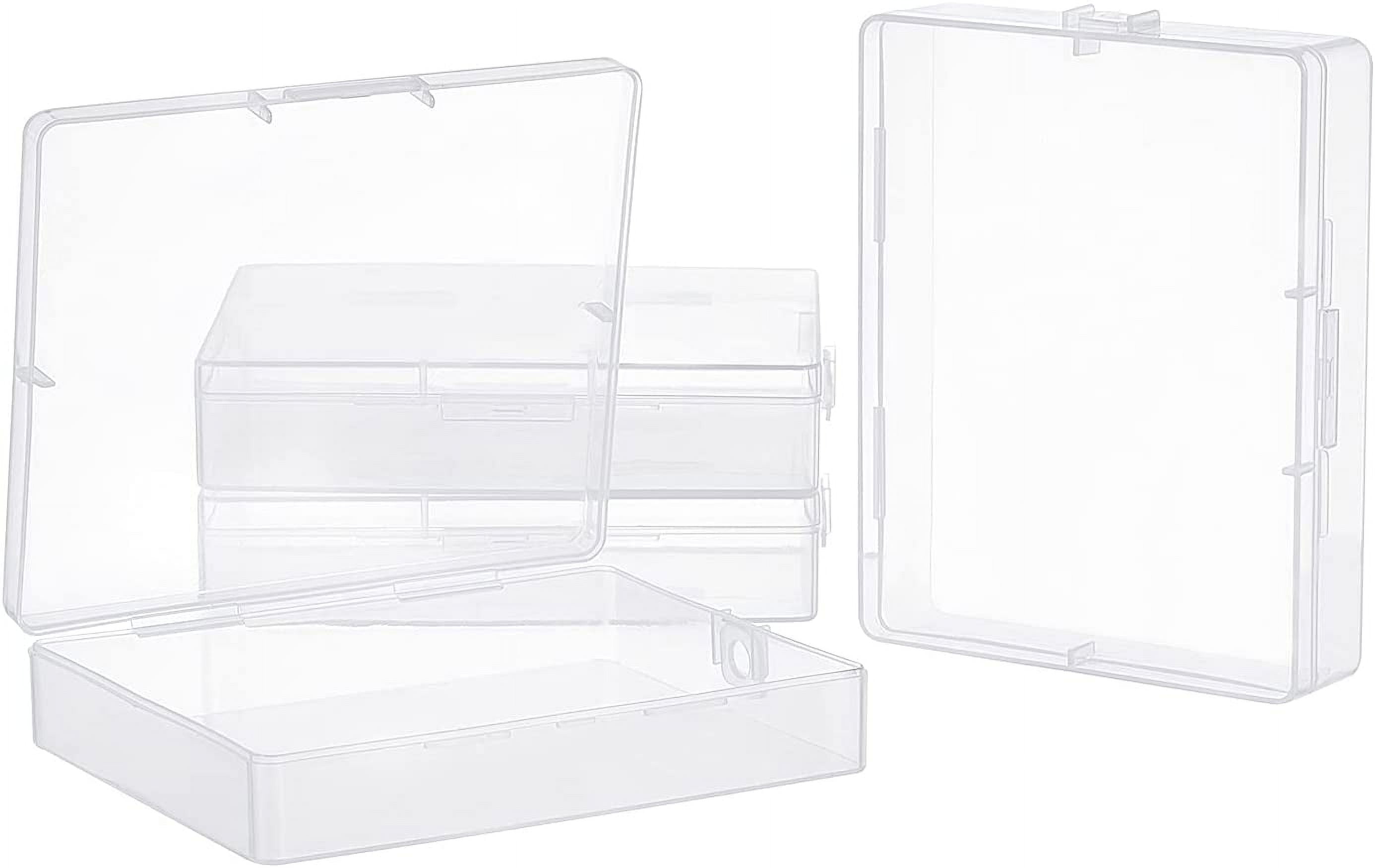 4 Pack Clear Plastic Beads Storage Containers Boxes with Lids Small ...