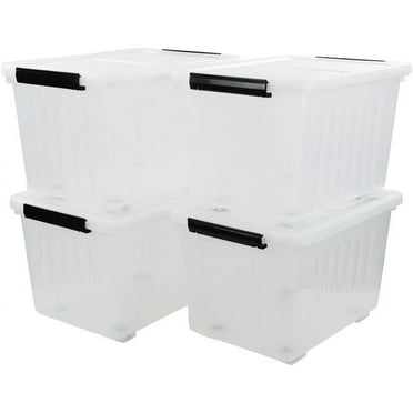 Yuright 6 Pack 35 Quart, Large Plastic Storage Container with Locking ...