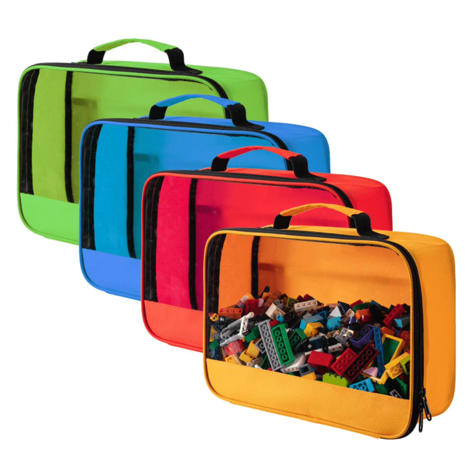 4 Pack Clear Storage Bags with Name Tag, Manual Pocket, Wash Net ...