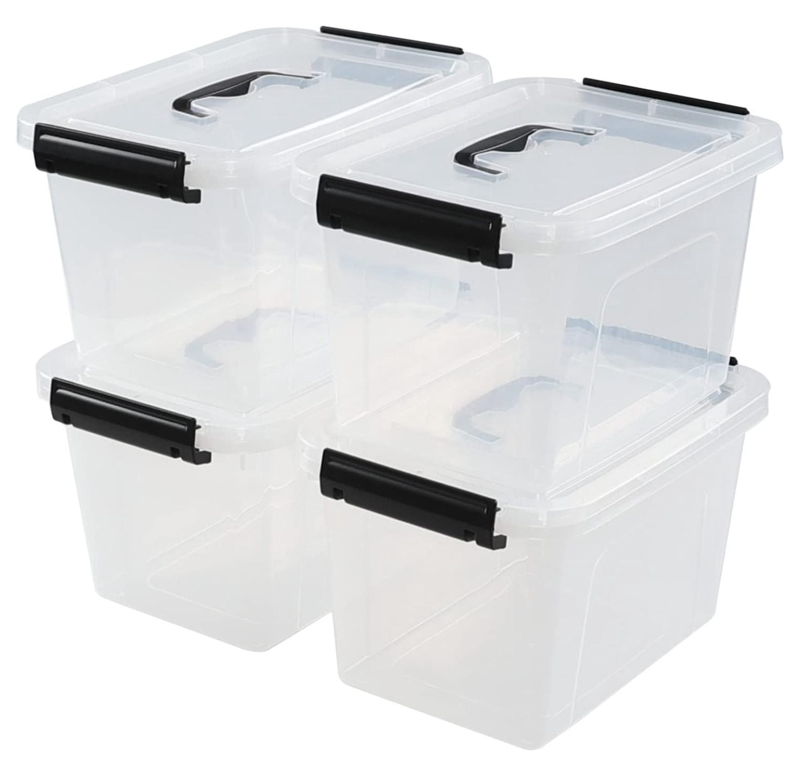 4-Pack Clear Storage Boxes, 5 L Plastic Storage Box - Walmart.com