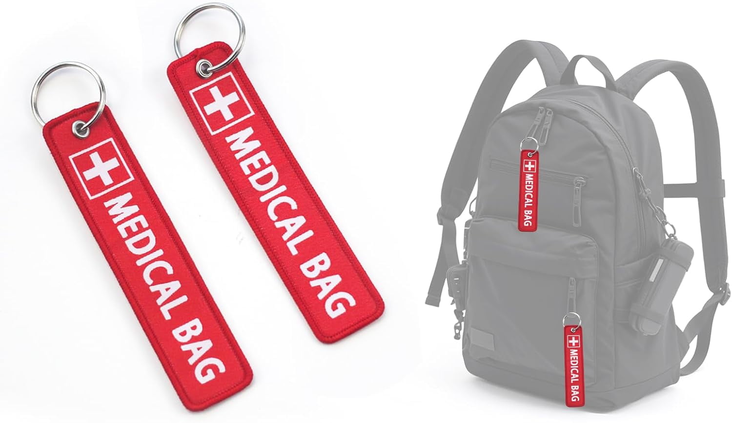 4-Pack Clear Window Medical Bag Tags, Easy-to-Read Emergency Contact ...