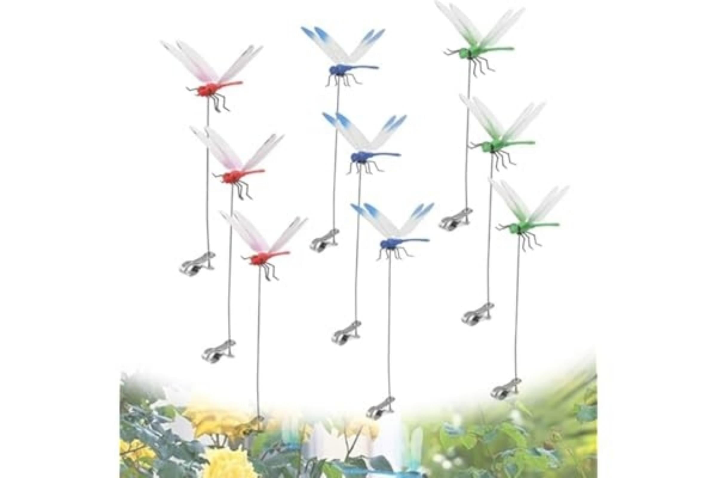 4 Pack Clip on Dragonfly for Bugs, Insert Pole Clip, Removable Natural ...