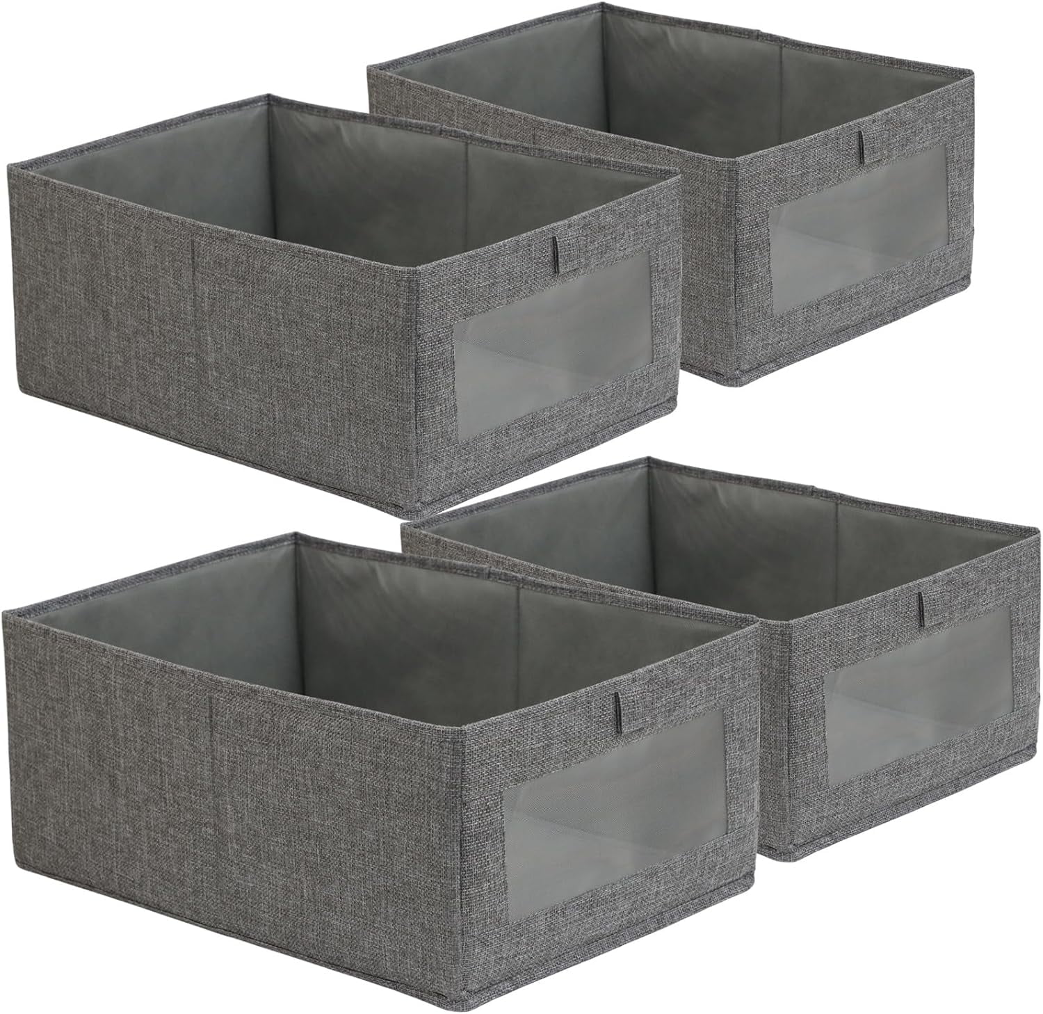 4 Pack Linen Storage Bins, Storage Containers for Organizing Clothing ...