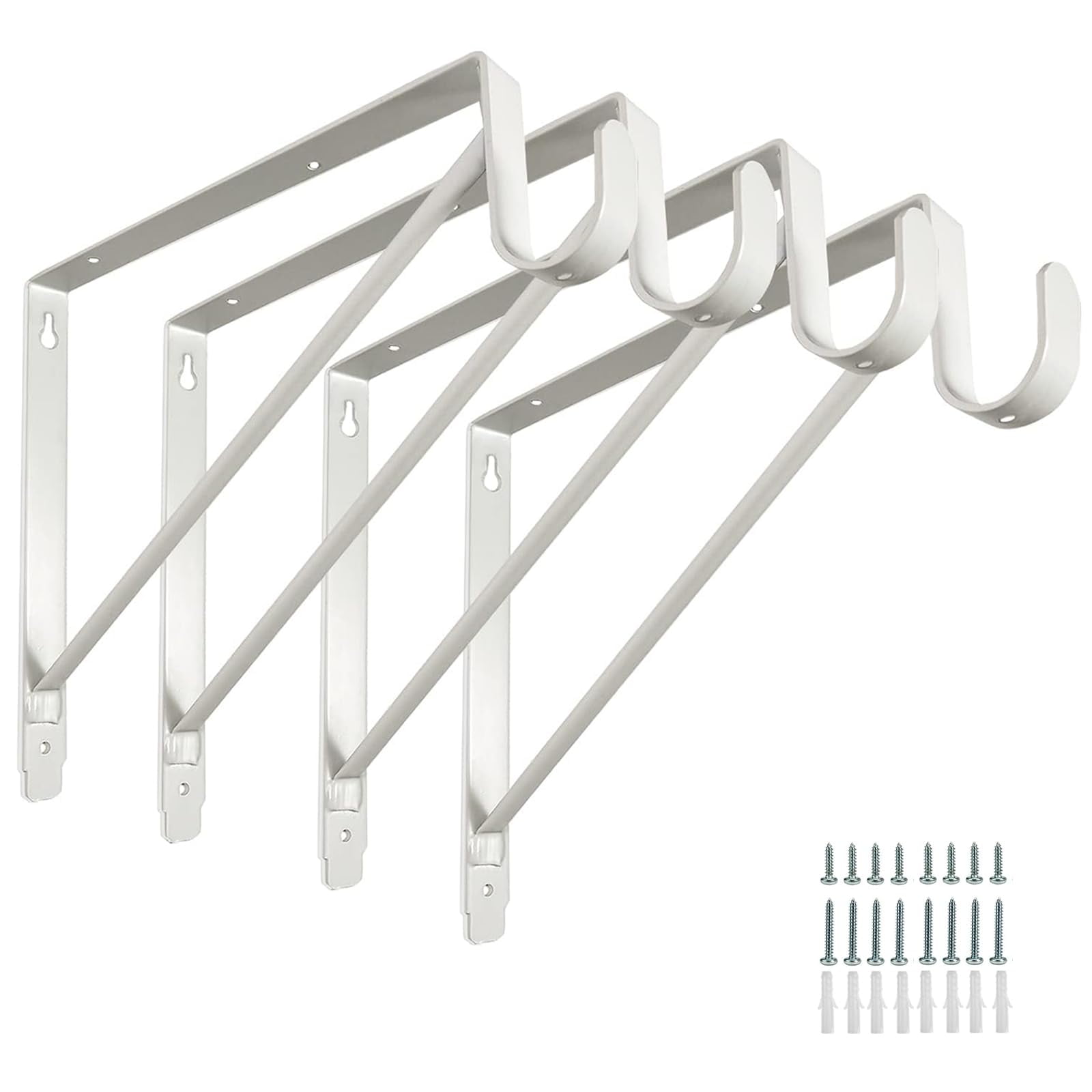 4 Pack Closet Rod Bracket Heavy Duty Closet Shelf and Rod Brackets ...