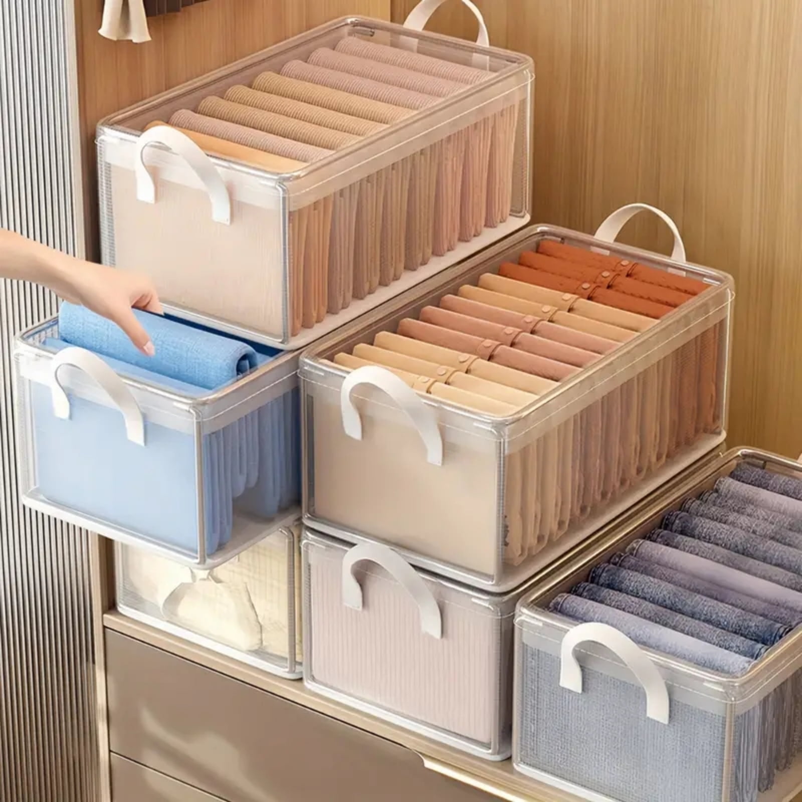 4 Pack Closet Storage Bins Closet Baskets for Closet Organization ...