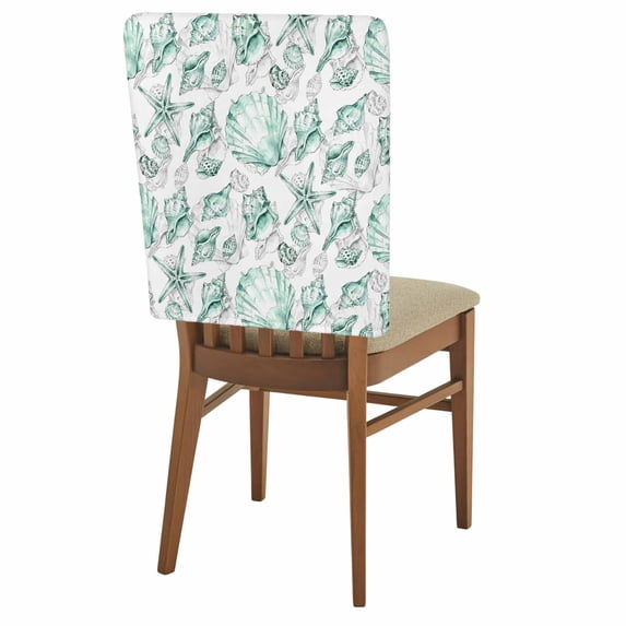 4 Pack Coastal Seashell Chair Back Covers Summer Nautical Green Shell ...