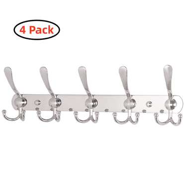 Dseap Coat Rack Wall Mounted-5 Tri Hooks,Stainless Steel Heavy Duty ...