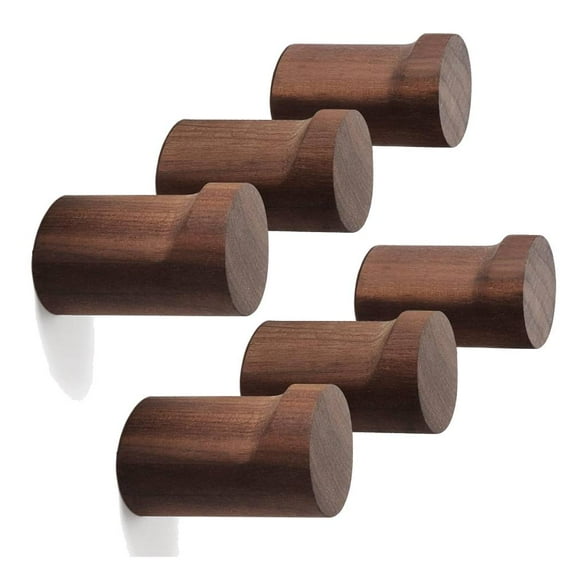 4 Pack Coat Rack Wall Mount, Wood Wall Hooks for Hanging, Wooden Coat ...