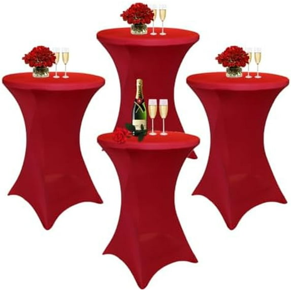 4 Pack Cocktail Table Covers 32"x43" Spandex Stretch Highboy Top ...