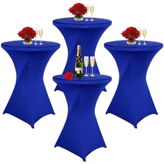 4 Pack Cocktail Table Covers 32"x43" Spandex Stretch Highboy Top ...