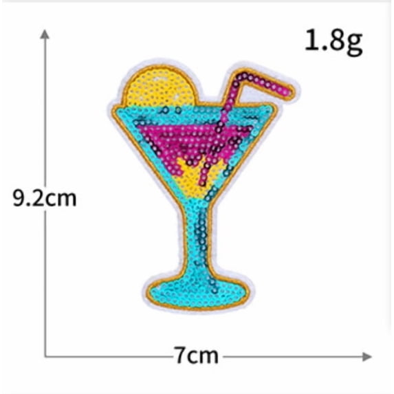 4 Pack Coconut Tree Embroidered Cloth Patches - Summer Style Sequin ...
