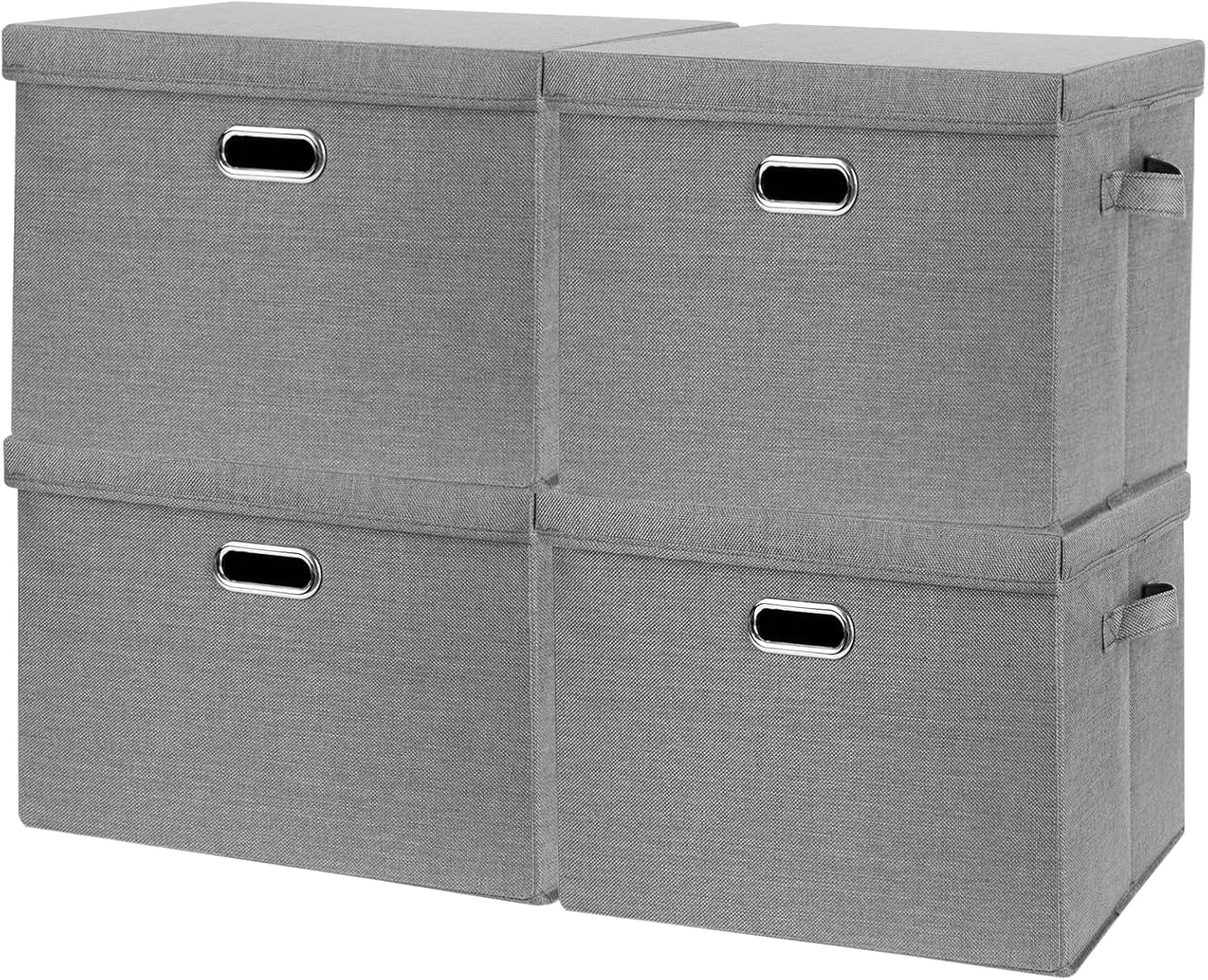 4 Pack Collapsible Fabric Storage Bins with Lids Fabric storage box ...