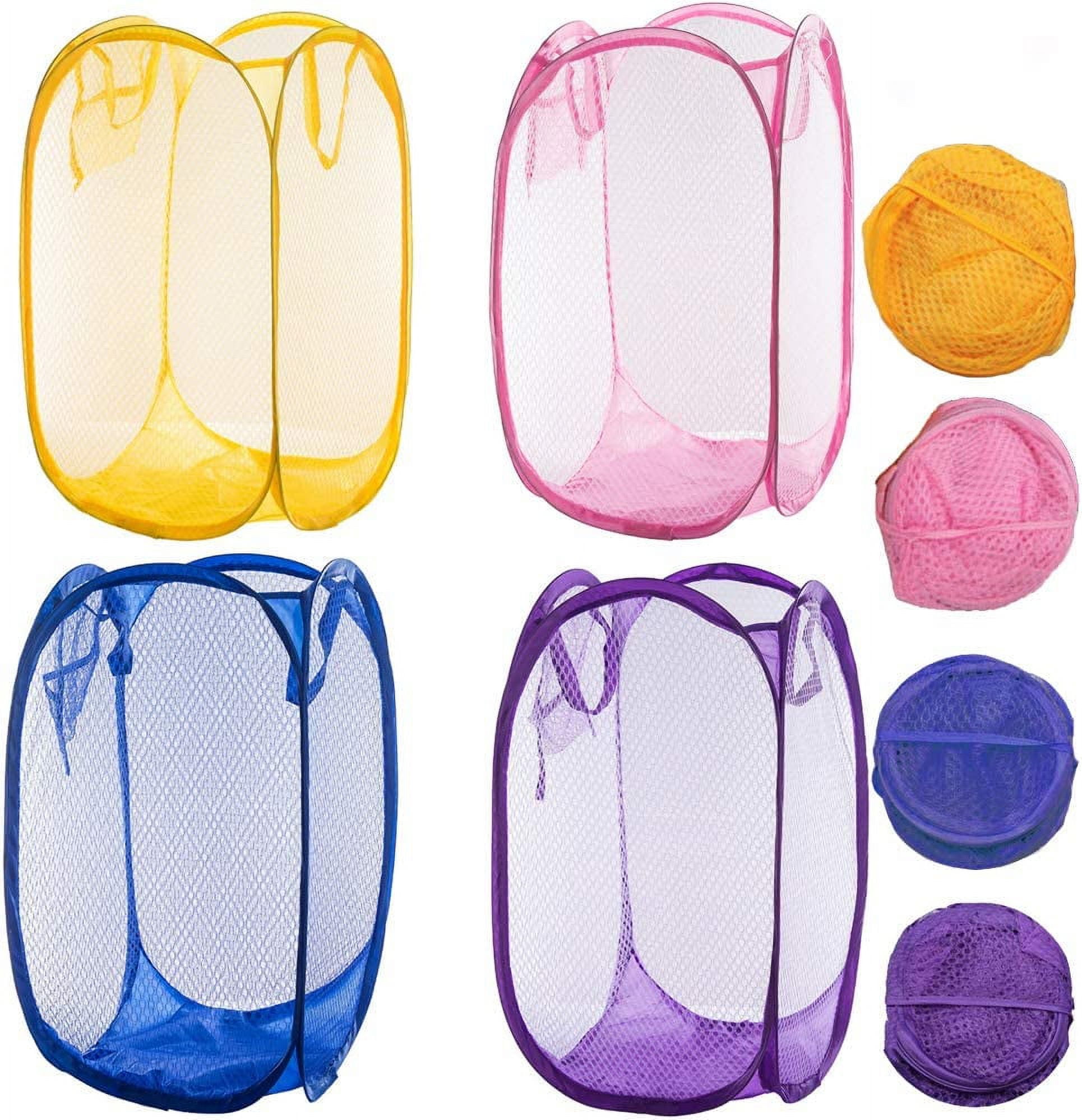 4 Pack Collapsible Laundry Basket - Foldable Portable Mesh Dirty ...