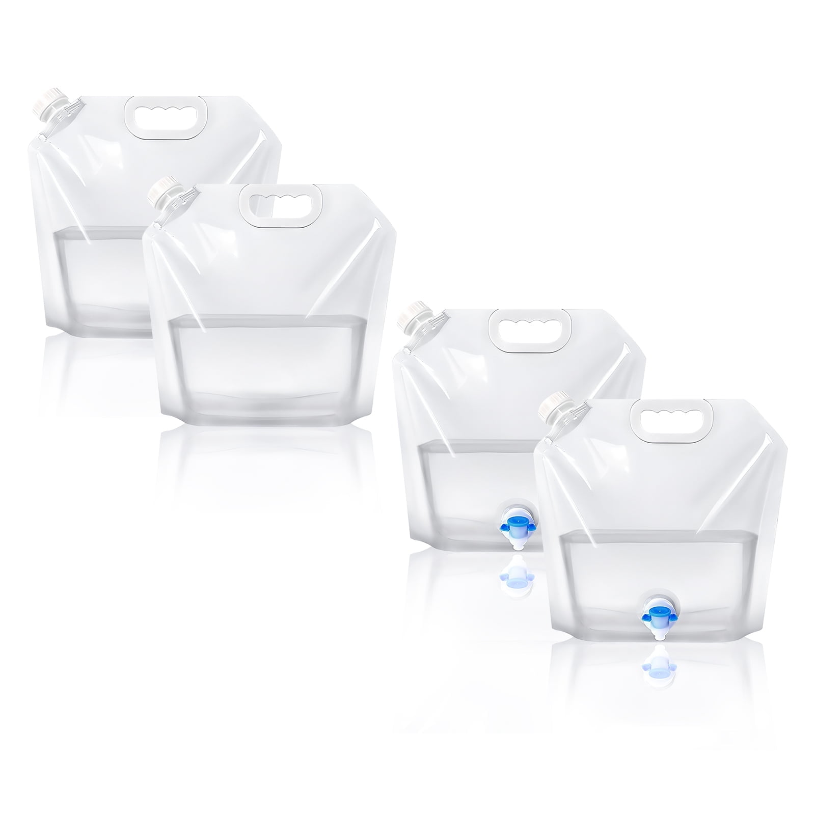 4 Pack Collapsible Water Jug Container, Portable Water Bags with Spout ...