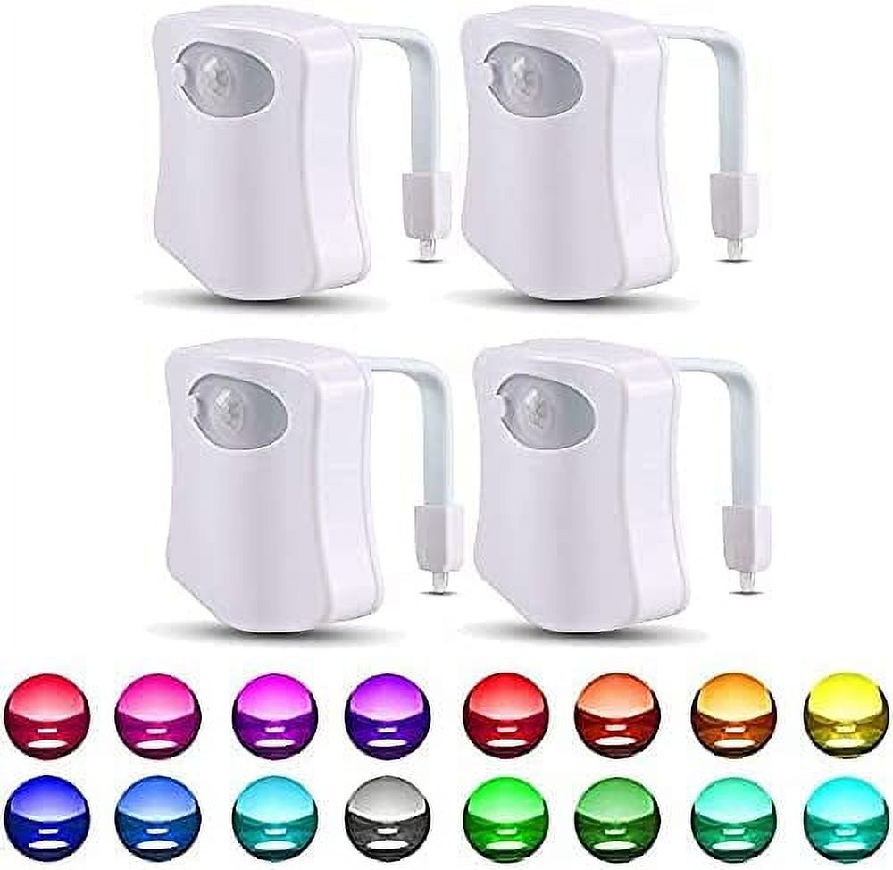 4 Pack Color Changing Toliet Night Light Motion Sensor Led Toilet ...