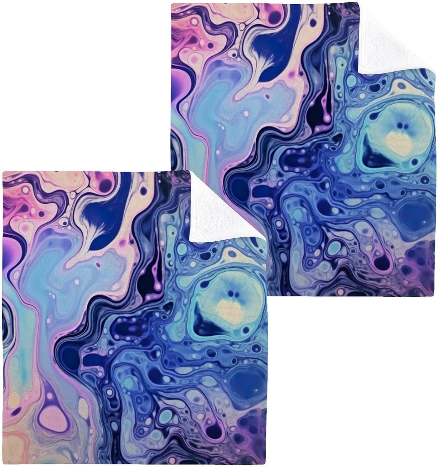 4 Pack Colorful Bubbles Pure Cotton Washcloths 12 x 12 Inch Reusable ...