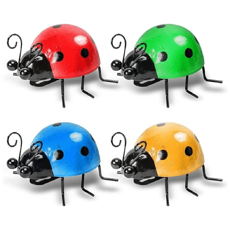 Colorful Cute Metal Ladybugs Garden Wall Art Decorative Yard ...