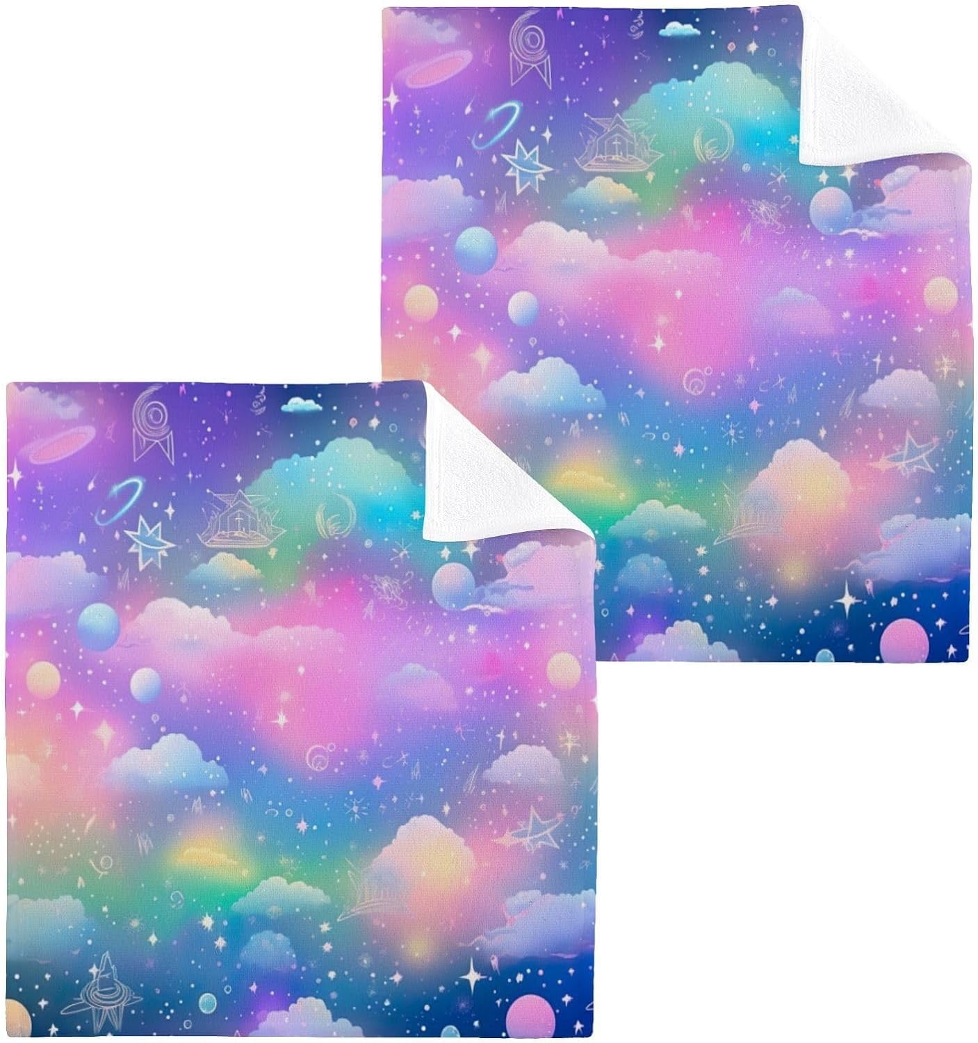 4 Pack Colorful Flyer Pure Cotton Washcloths 12 x 12 Inch Reusable ...