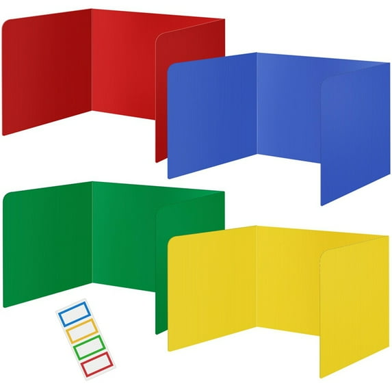 4 Pack Colorful Privacy Floders for Student Desks - Plastic Erasable ...