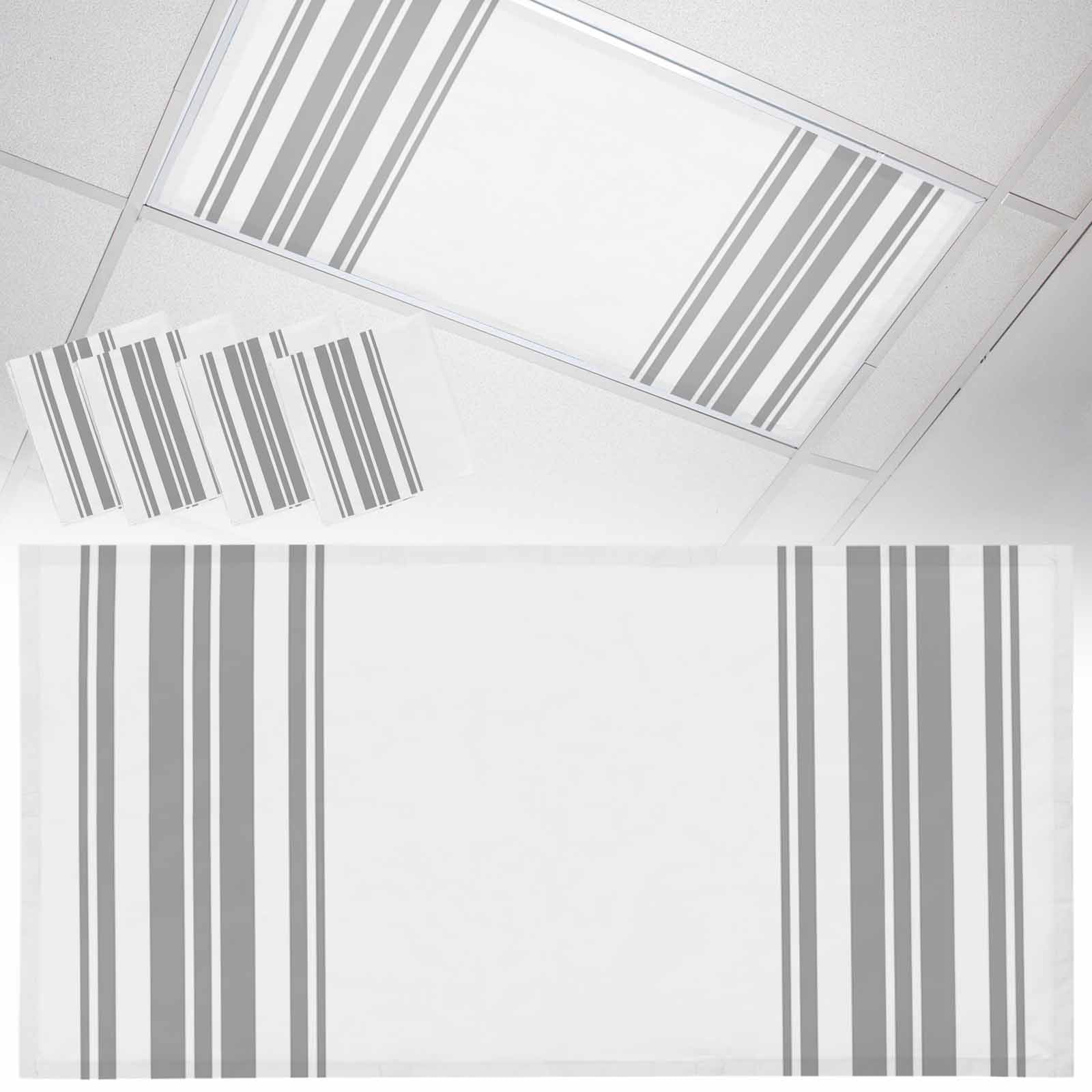 4 Pack Colorful Stripes Fluorescent Light Covers for Ceiling Lights ...