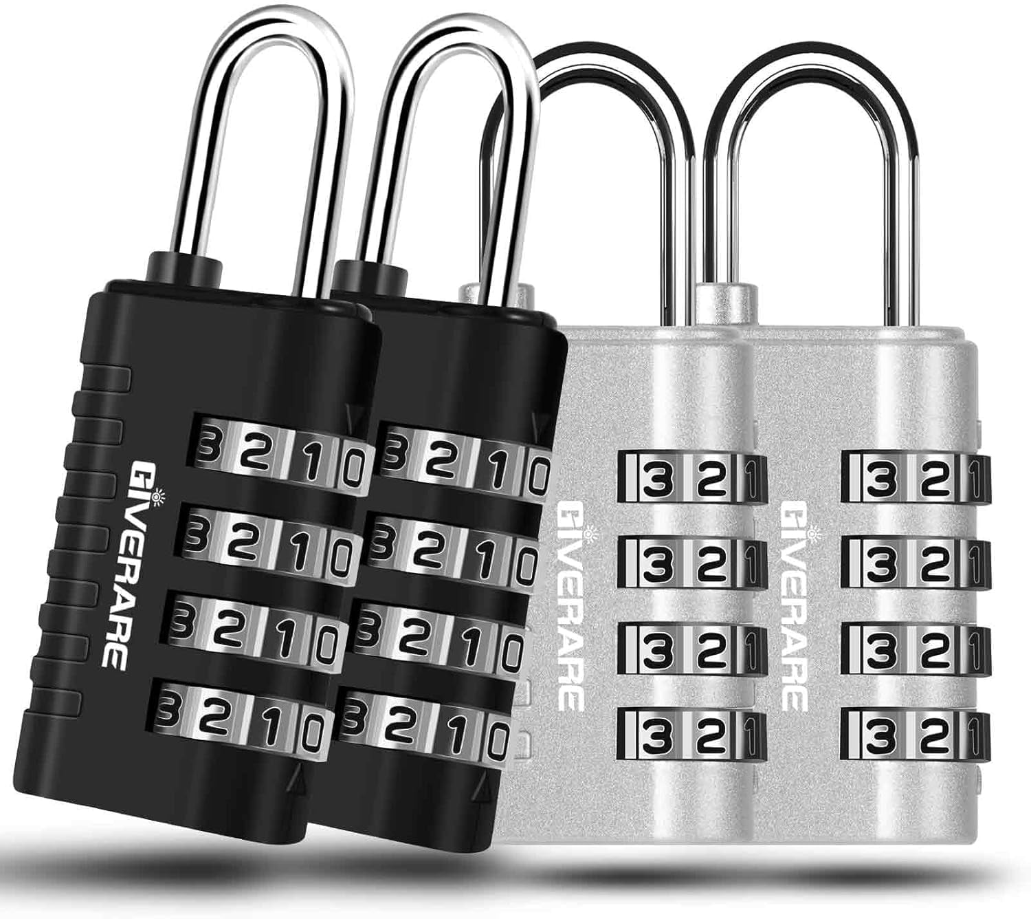 GIVERARE 4 Pack Combination Lock, 4-Digit Keyless Metal Locks - Walmart.com
