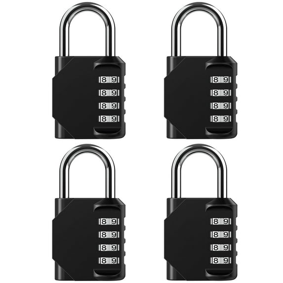 4 Pack Combination Lock for Locker 4 Digit Outdoor Waterproof Padlock ...