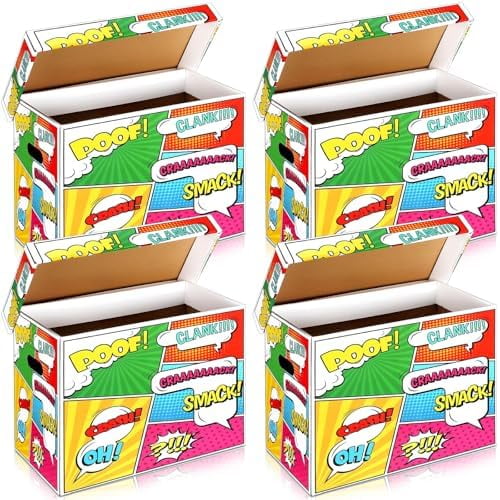 4 Pack Comic Book Storage Box Comic Box with lid 15.9 x 8.1 x 11.4 Inch ...