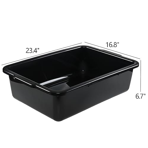 4-Pack Commercial Bus Tubs Box/Tote Box, Large Plastic Basin Tub (32 ...