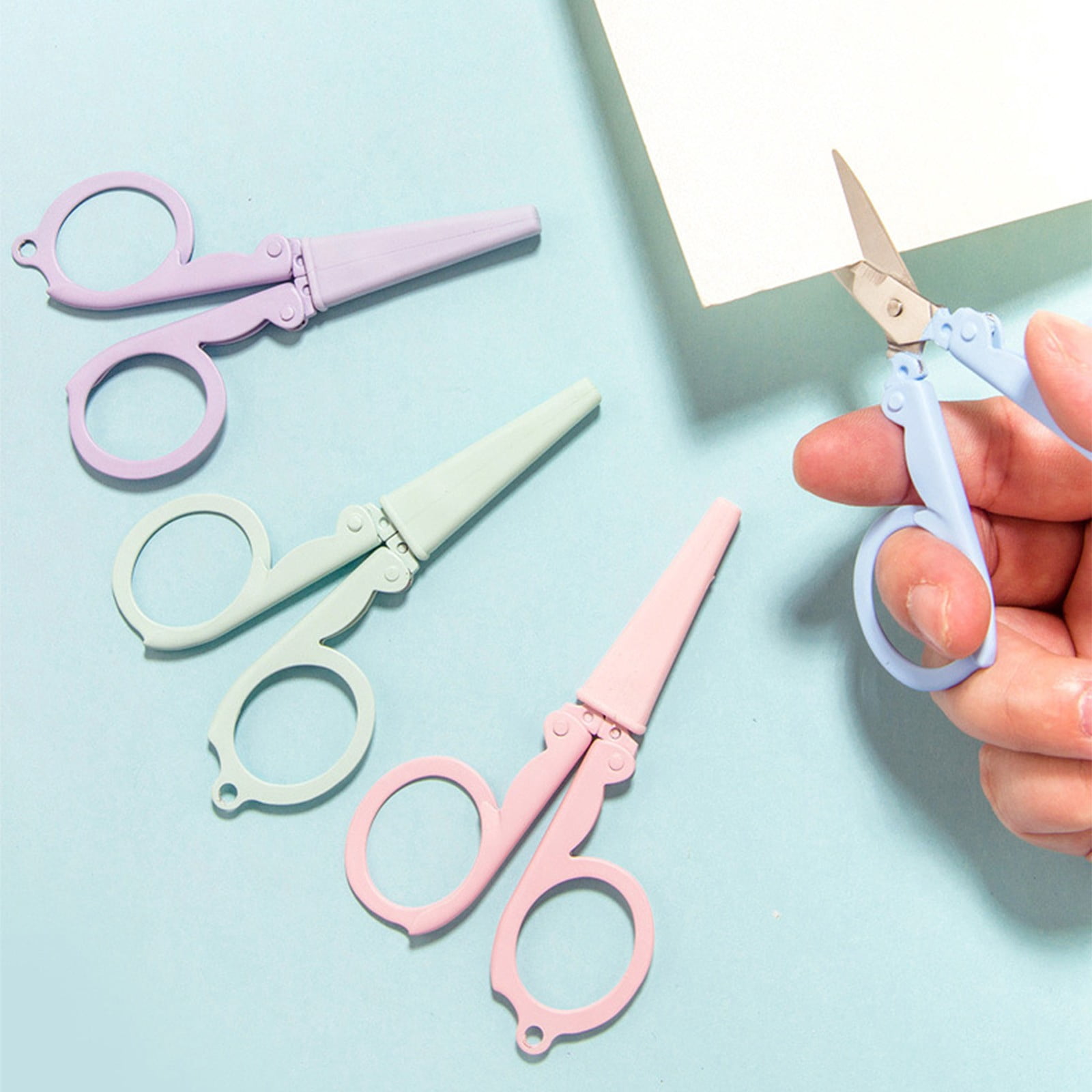4 Pack - Compact Folding Scissors - Mini Portable Travel Scissors ...