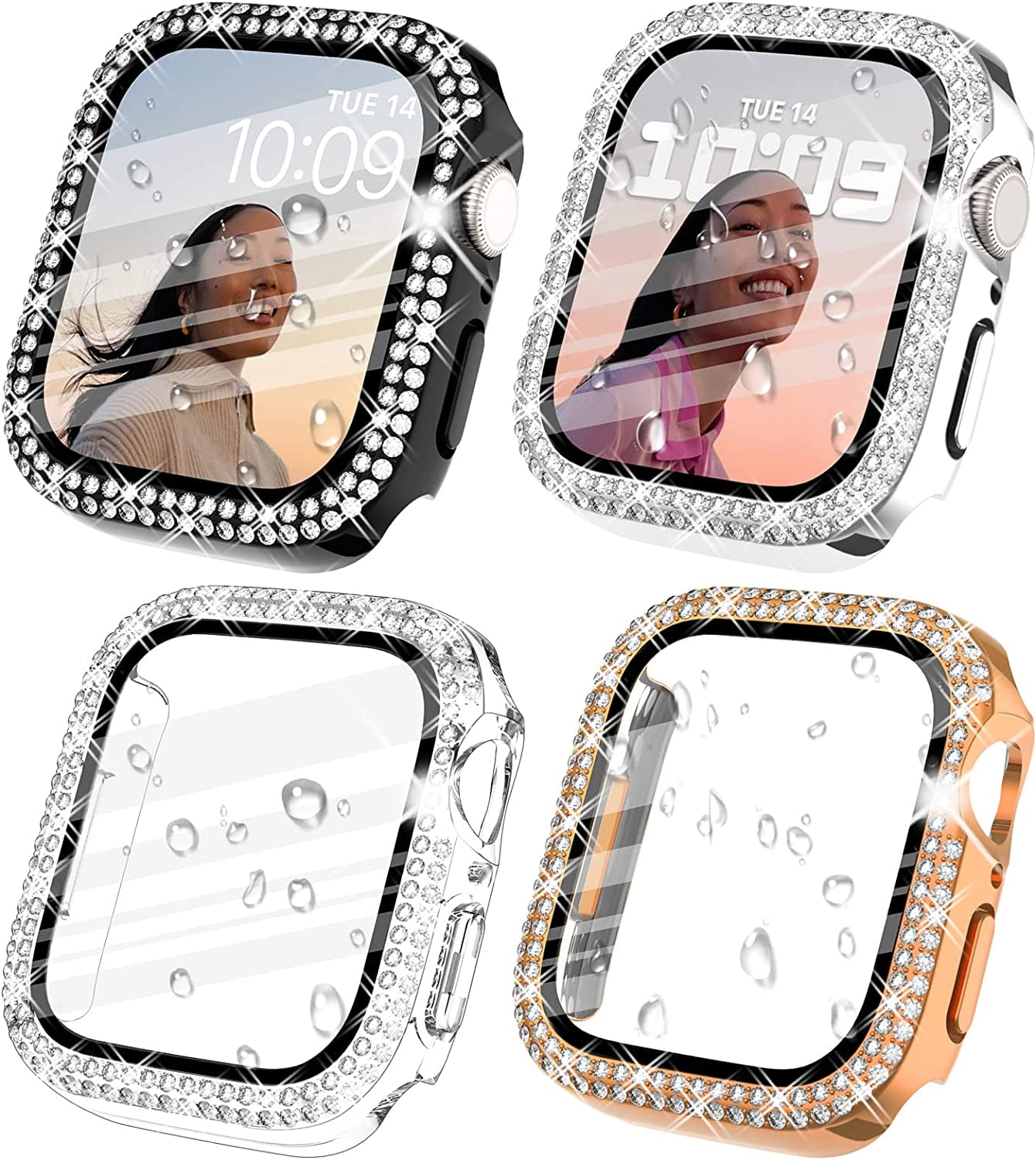 4 Pack Compatible with Apple Watch Series 8 41mm Case Cover with Screen ...