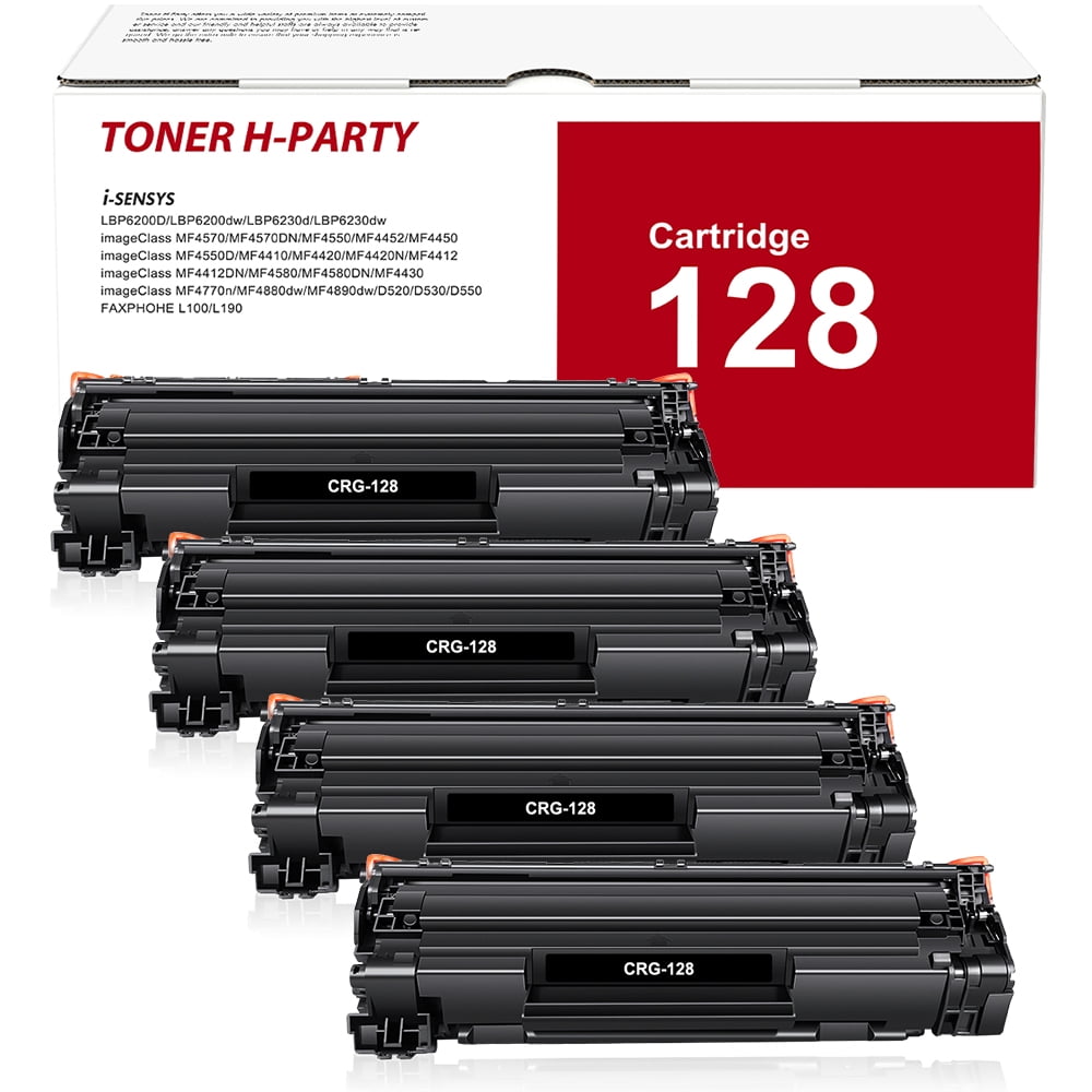 4-Pack Compatible for CRG 128 Canon 128 Black Toner Cartridge Canon 128 ...