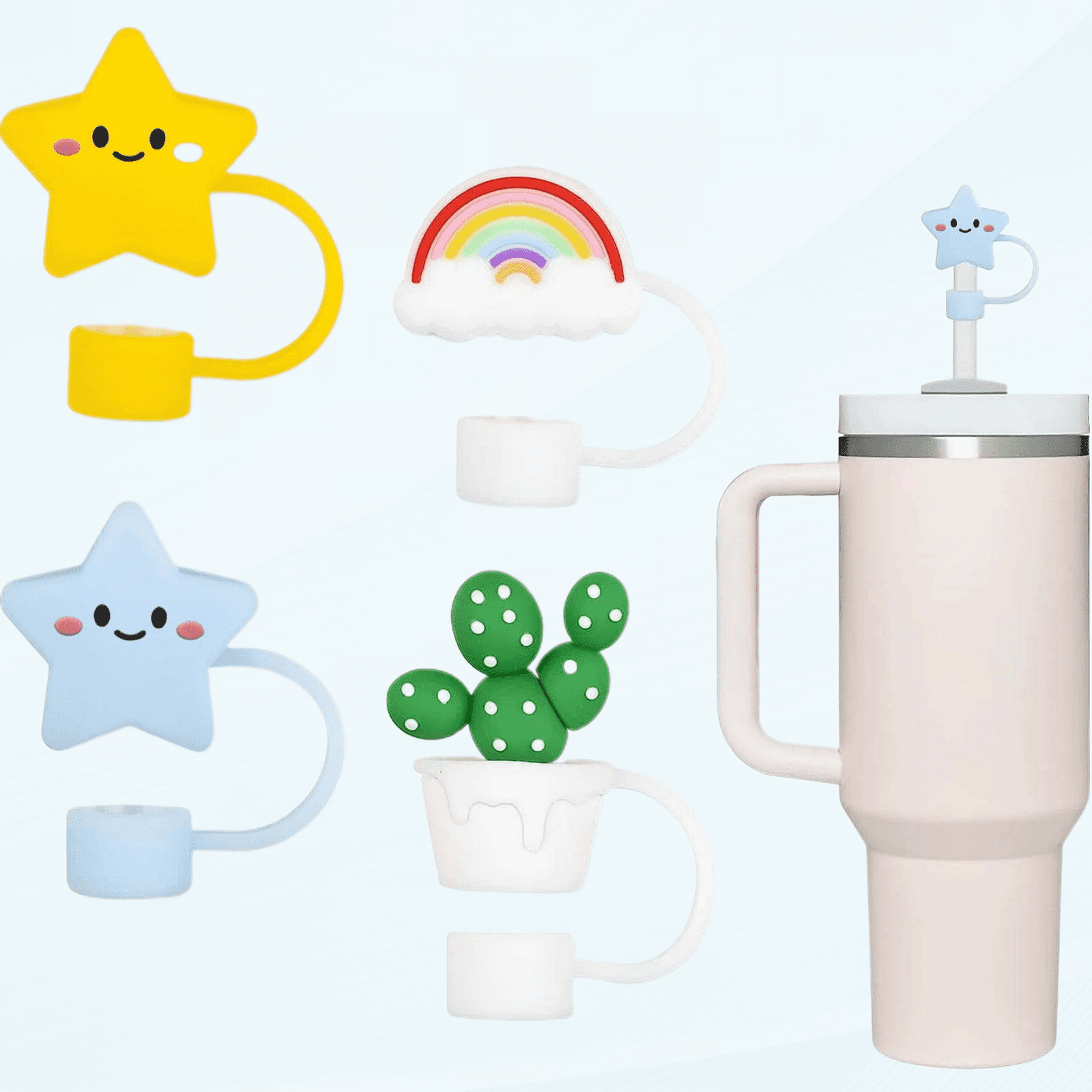 4 Pack Compatible with Stanley 30&40 Oz Tumbler, 10mm Straw Covers Cap ...