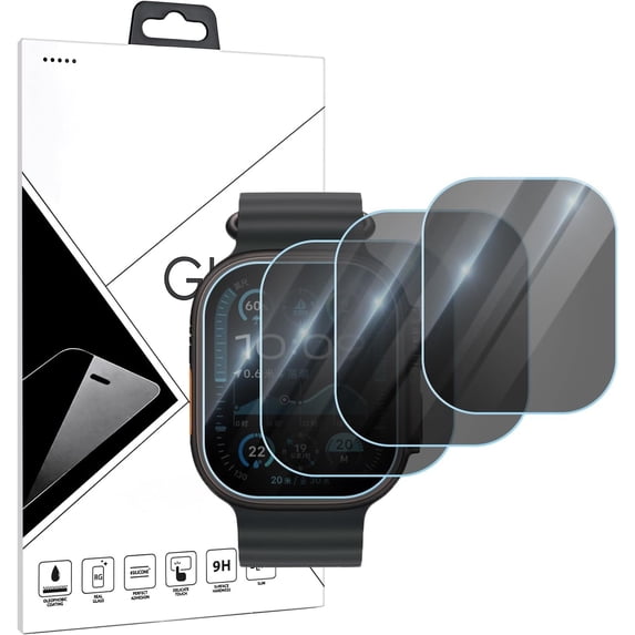 4 Pack Compatible for Watch Ultra/Ultra 2 49mm Screen Protector , 9H ...